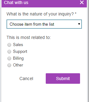Godaddy.com Live Chat Support URL Option